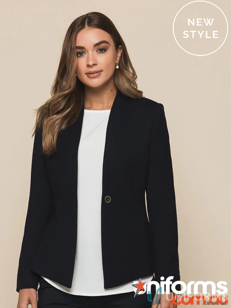 Bronte Textured Crop Jacket Black Womens Blazer – UNIFORMS.COM.AU