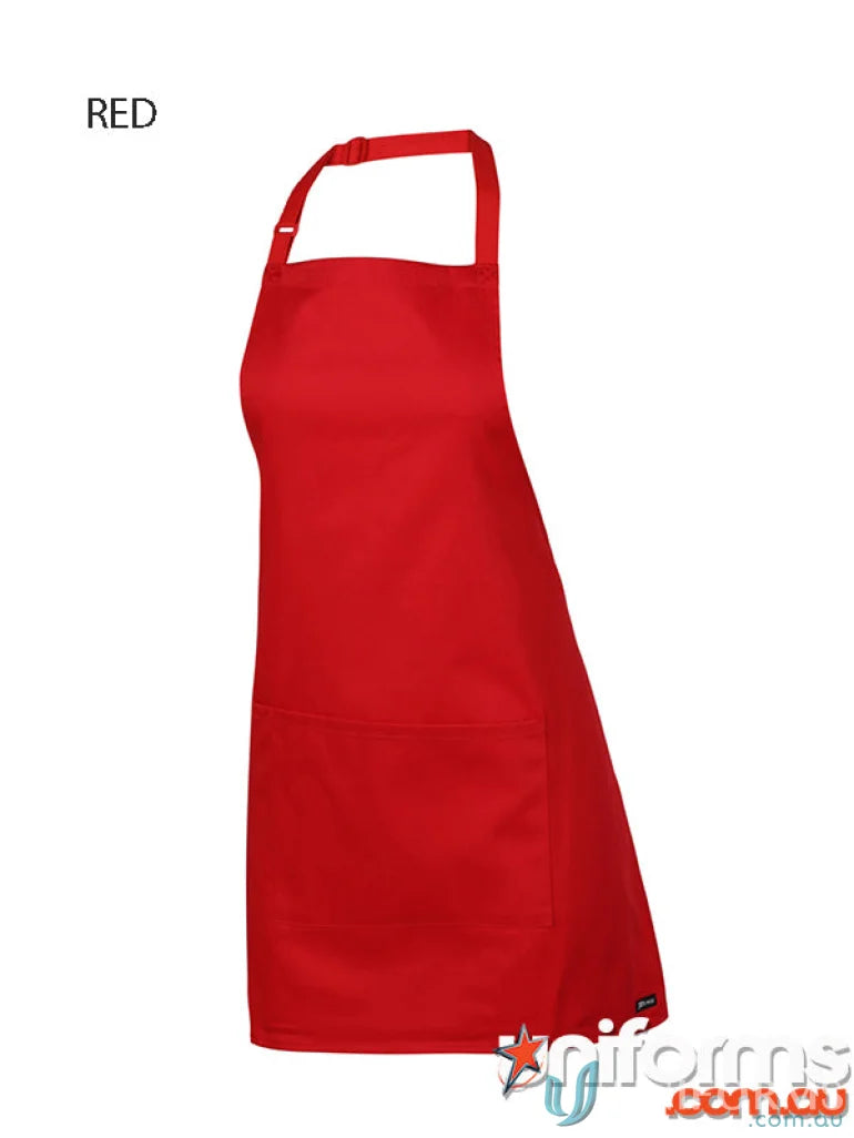 JBs Bib Apron Red Adjustable Workwear Uniforms 65x71mm – UNIFORMS.COM.AU