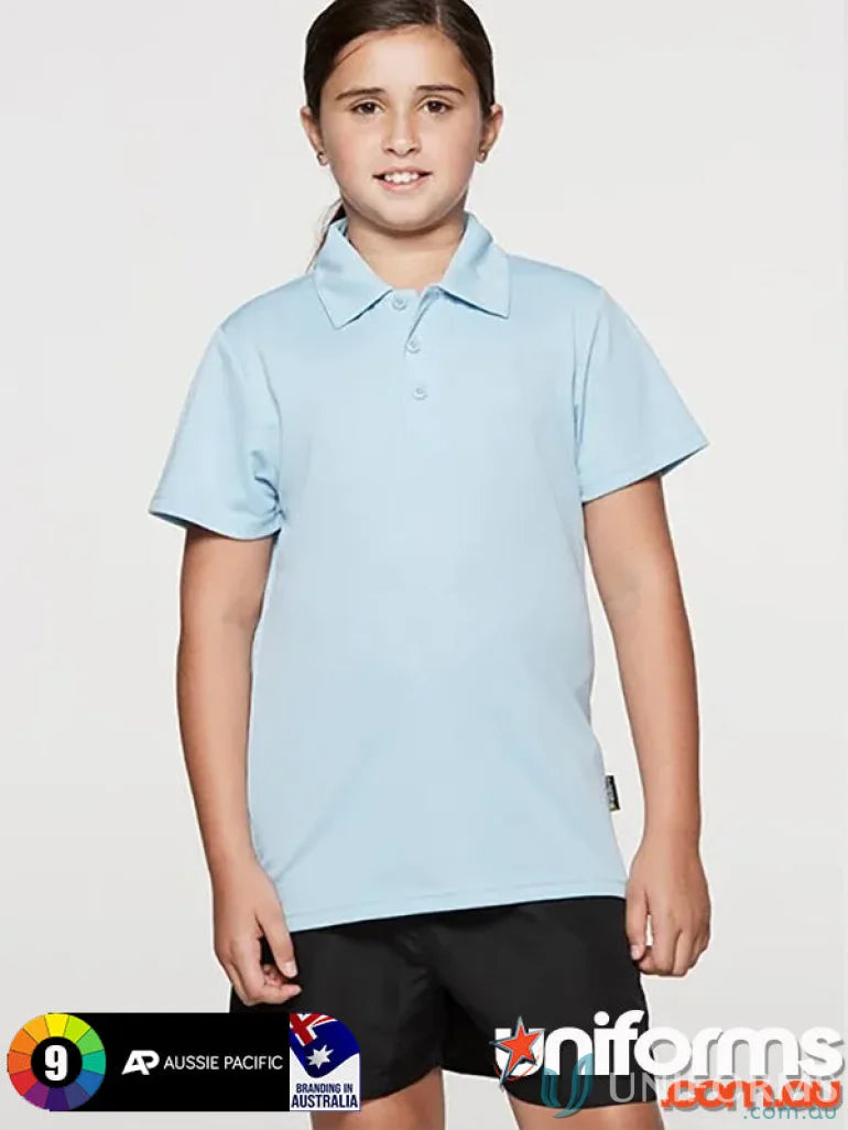 Kids Botany Polo Light Blue Uniforms Workwear Fabric – UNIFORMS.COM.AU