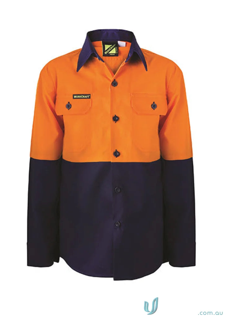 Workcraft Kids HiVis LS Shirt (WSK127) School Uniforms – UNIFORMS.COM.AU