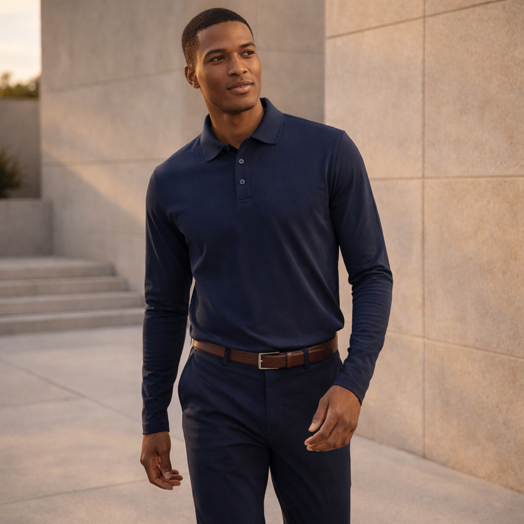 Biz Collection Crew LS Polo (P400ML) -Comfortable Workwear – UNIFORMS ...